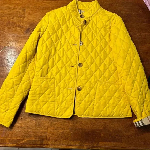 Burberry | Jackets & Coats | Authentic Burberry Yellow Quilted Coat ...